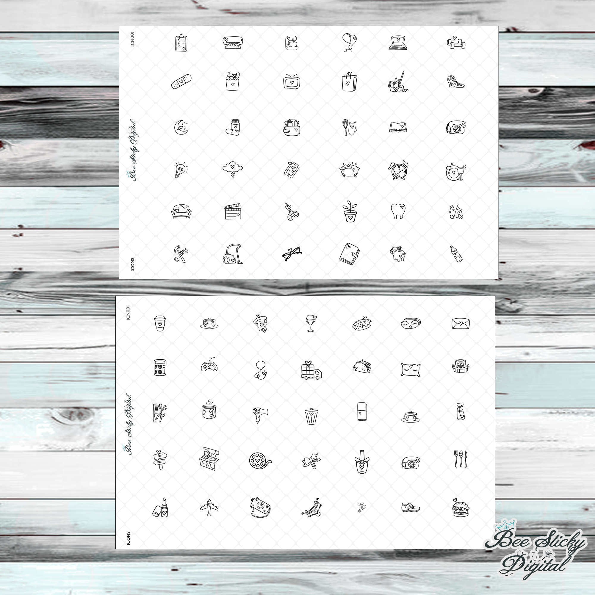 Printable Mini Icon Planner Stickers, Icon Kit, Planner Stickers ...
