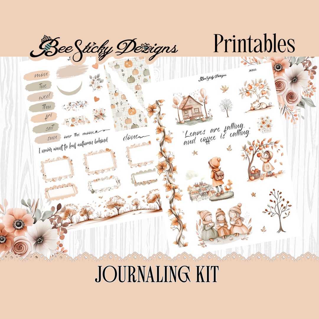 Printable Journaling Sticker Kit Autumn Journal Stickers Decorative ...