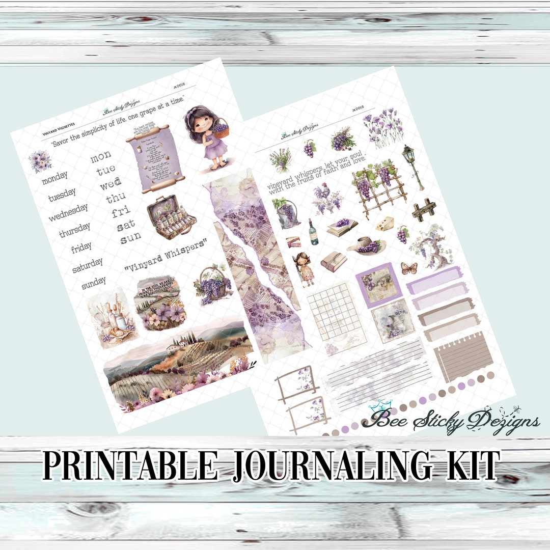 Printable Journaling Sticker Kit | Vinyard Vignettes | Journal Stickers ...