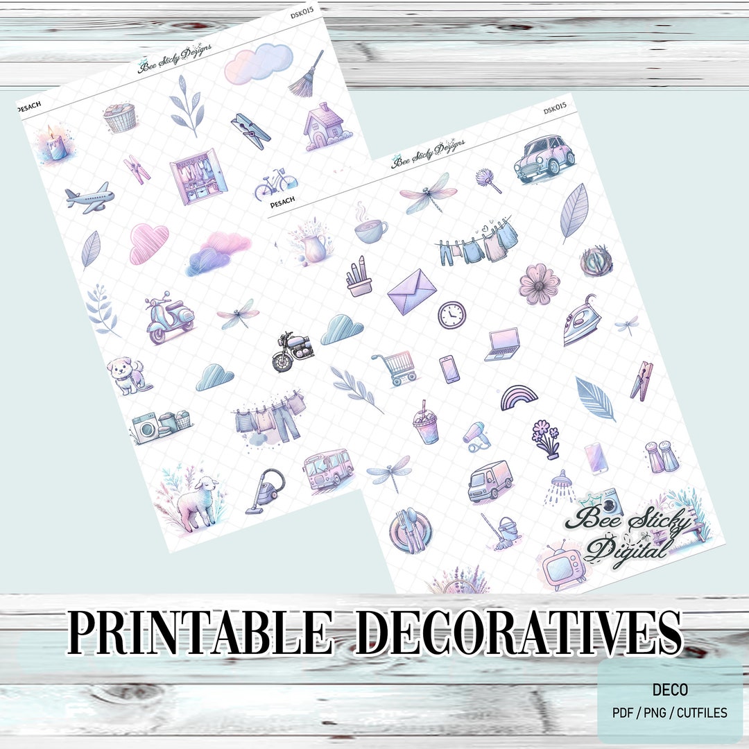 Decorative Printable Deco Stickers, Printable Deco Stickers, Deco ...