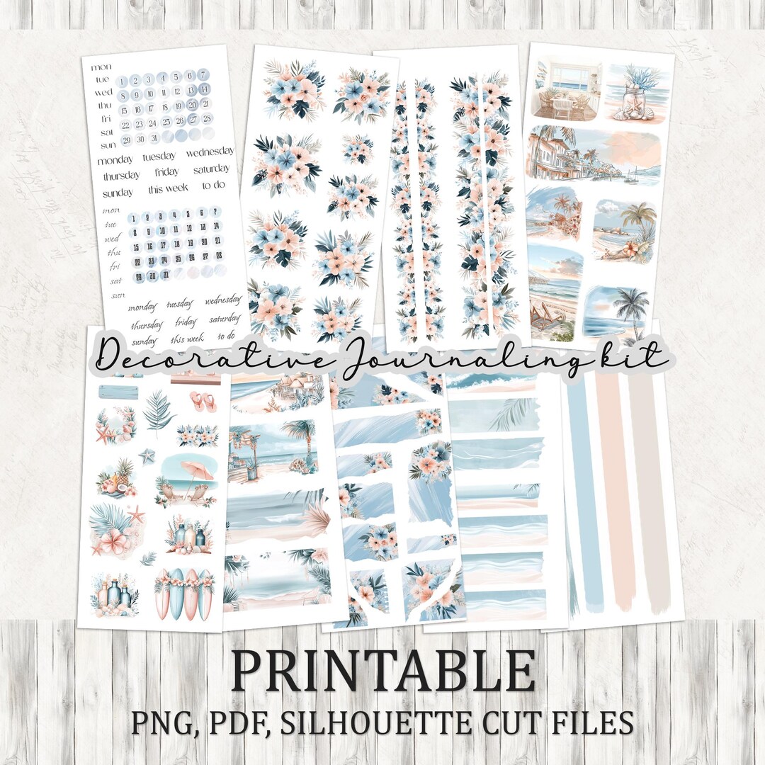 Printable Decorative Journaling Bundle: Summer Vibes, Seazy Breezy ...