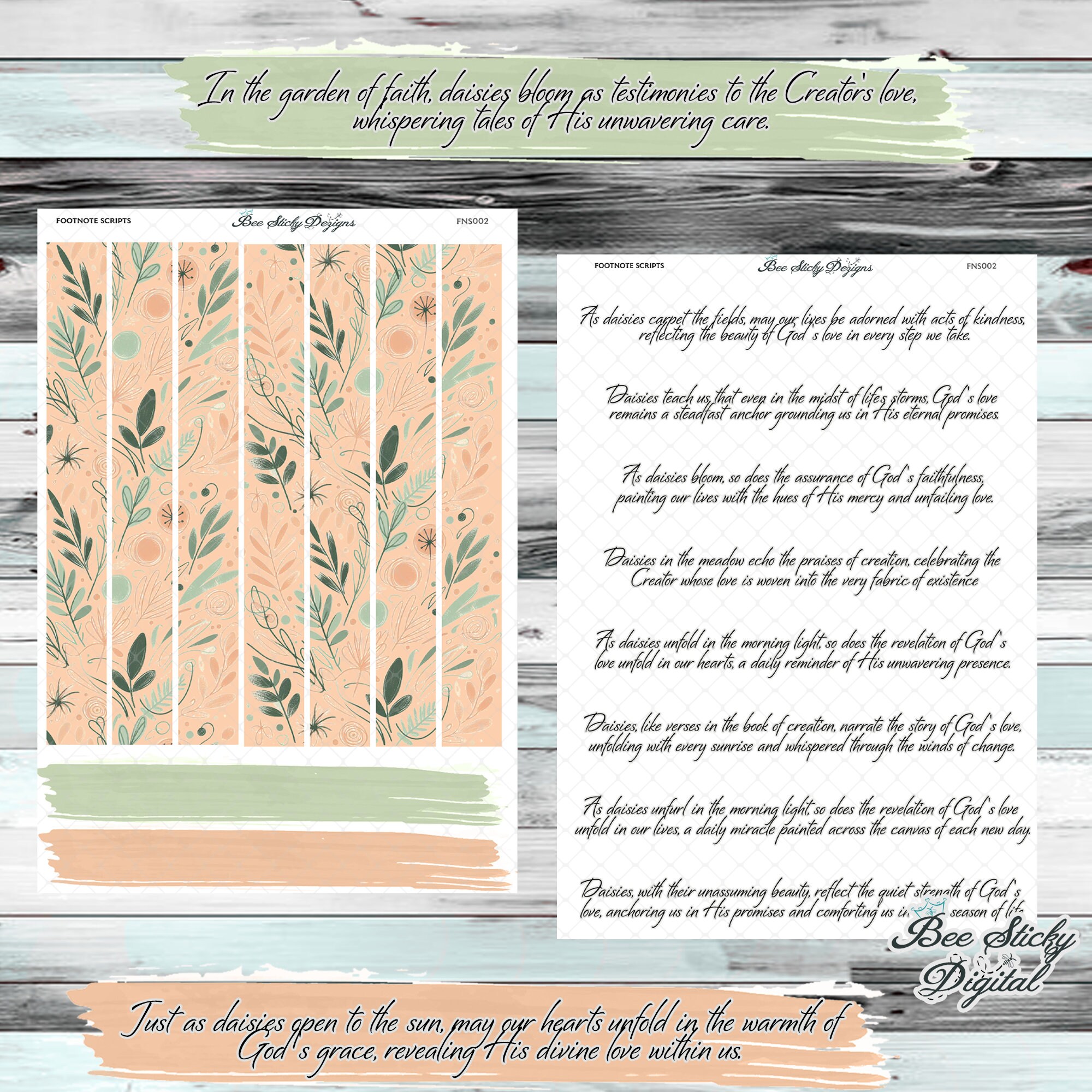 Printable Footnote Scripts & Wash Script Sticker Kit Silhouette ...