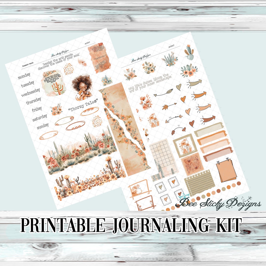 Printable Journaling Sticker Kit Cactus Desert Journal Stickers ...