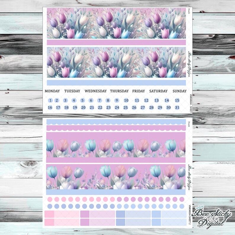 Printable April Monthly Kit, April Sticker Kit, Printable Planner ...