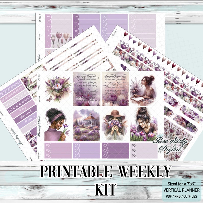 Printable Planner Stickers Digital Download, Weekly Sticker Kit ...