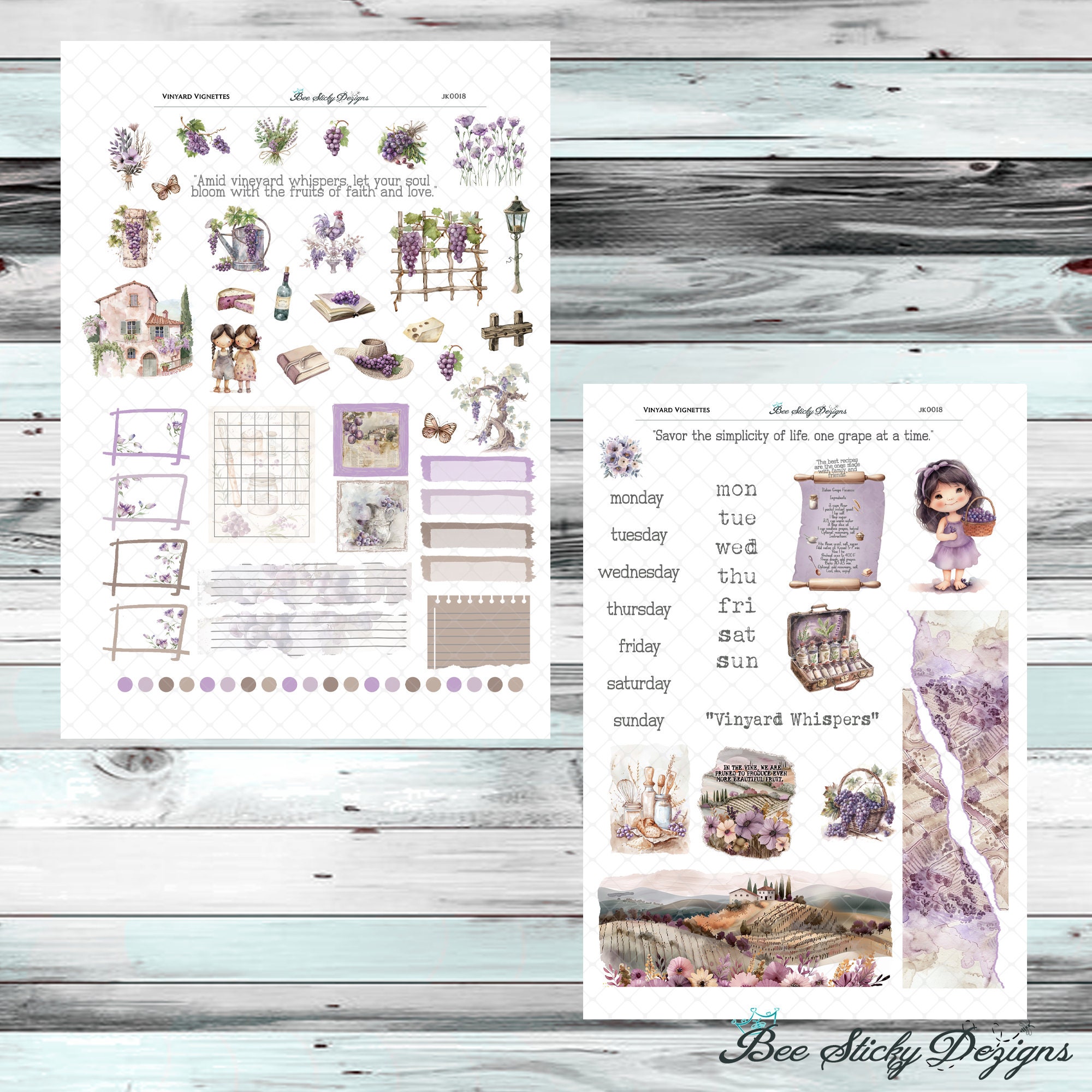 Printable Journaling Sticker Kit | Vinyard Vignettes | Journal Stickers ...
