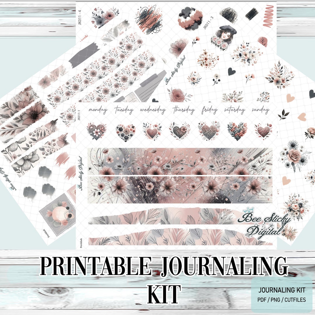 Printable Digital Download Journaling Sticker Kit - Spring Journal ...