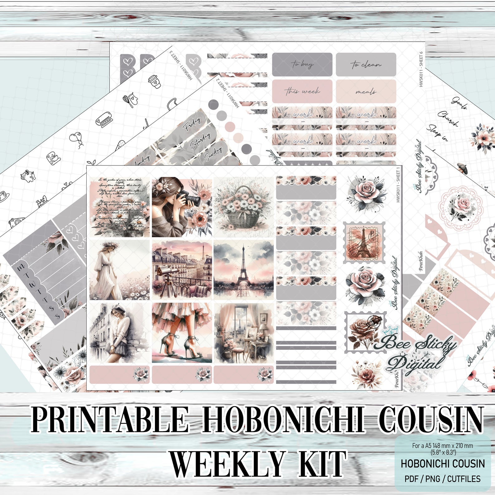 Printable Hobonichi Cousin Weekly Planner Kit Blossoming Spring ...