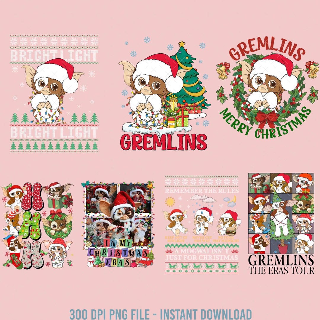 Gremlins Merry Christmas Bundle Png, Gizmo Gremlins Christmas Png ...