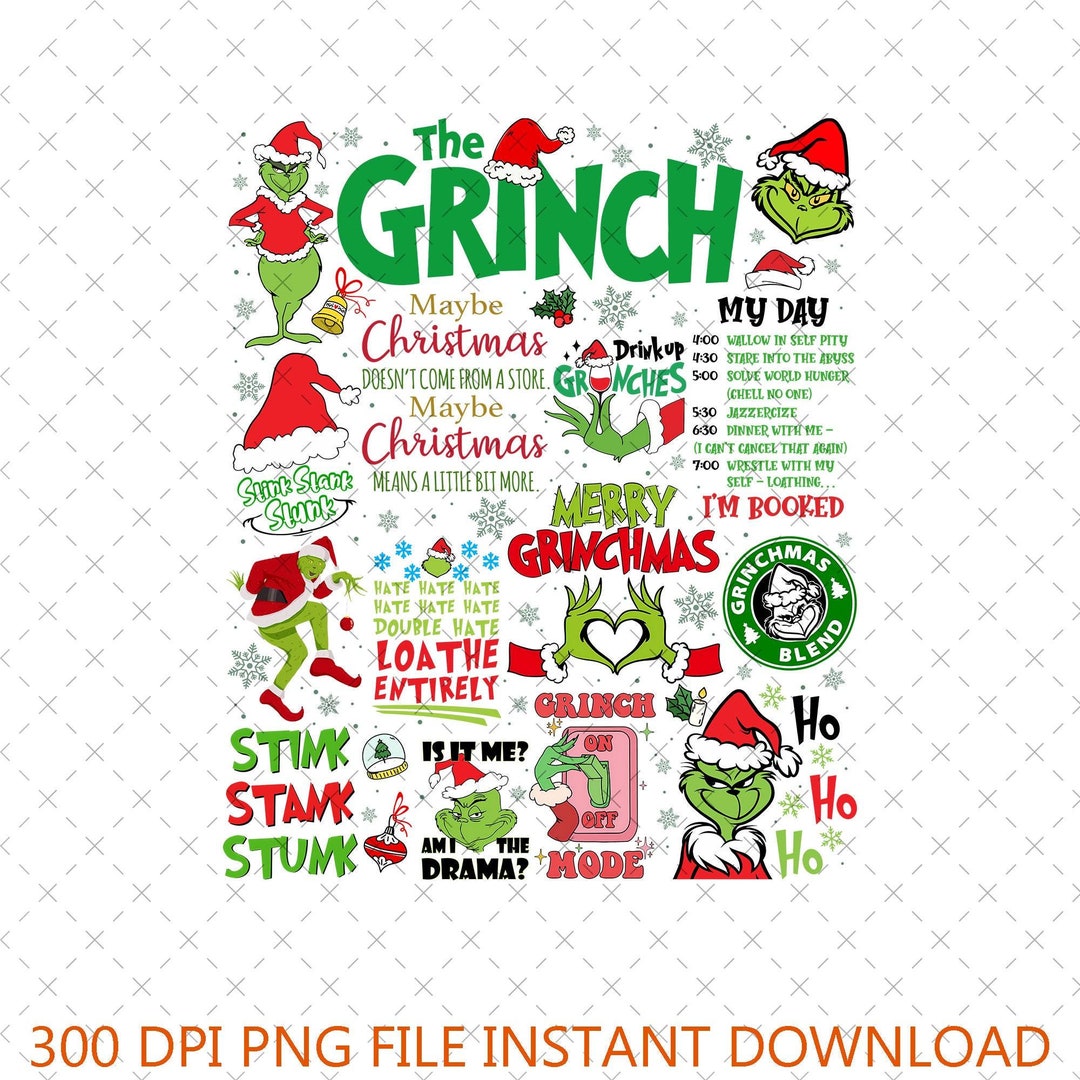 Merry Grinhmas Christmas Png, Grinc.h Christmas Png, Grinc Png, Green ...