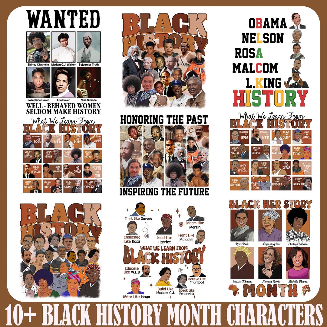 10 Black History Month Png Bundle, Juneteenth Png Bundle, Black People ...