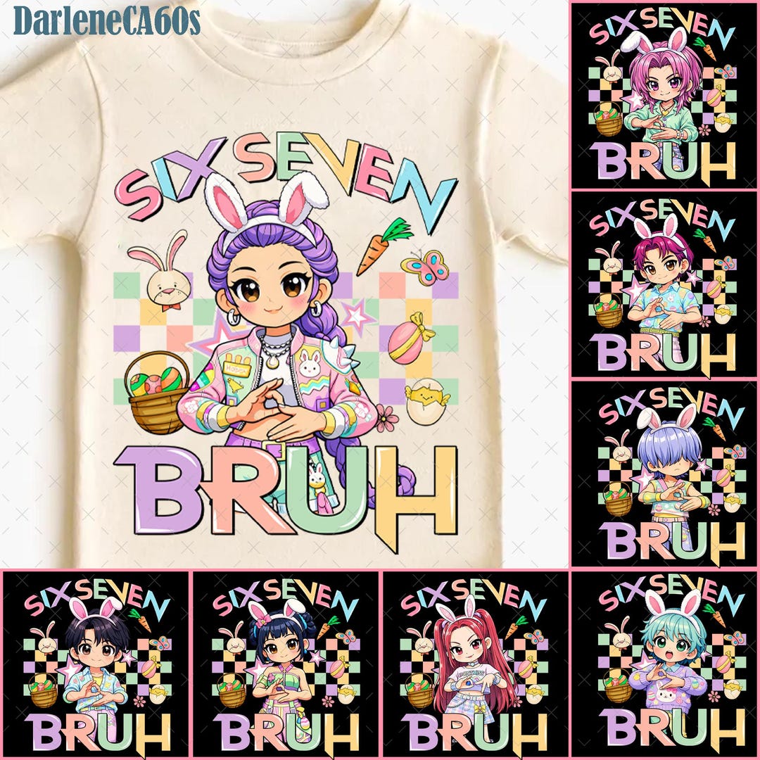 Six Seven Bruh Easter Day Kpop Demon Hunter Png Bundle, Kpop Demon ...