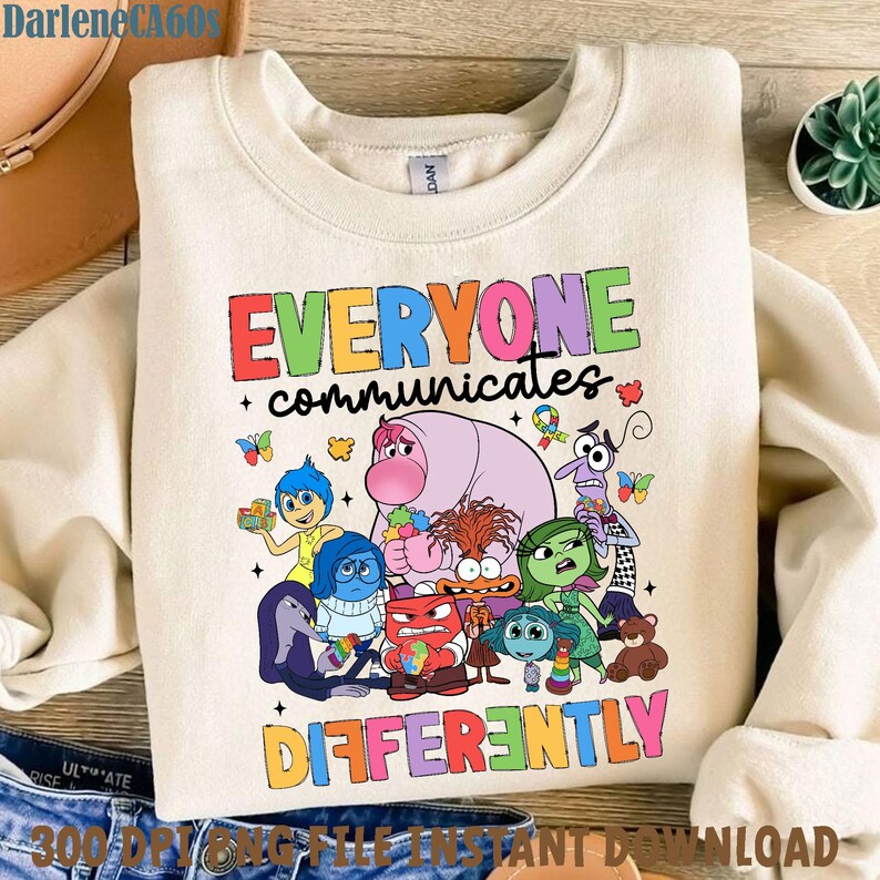 Everyone Communicates Differently Inside Out PNG, Autism Awareness Png ...