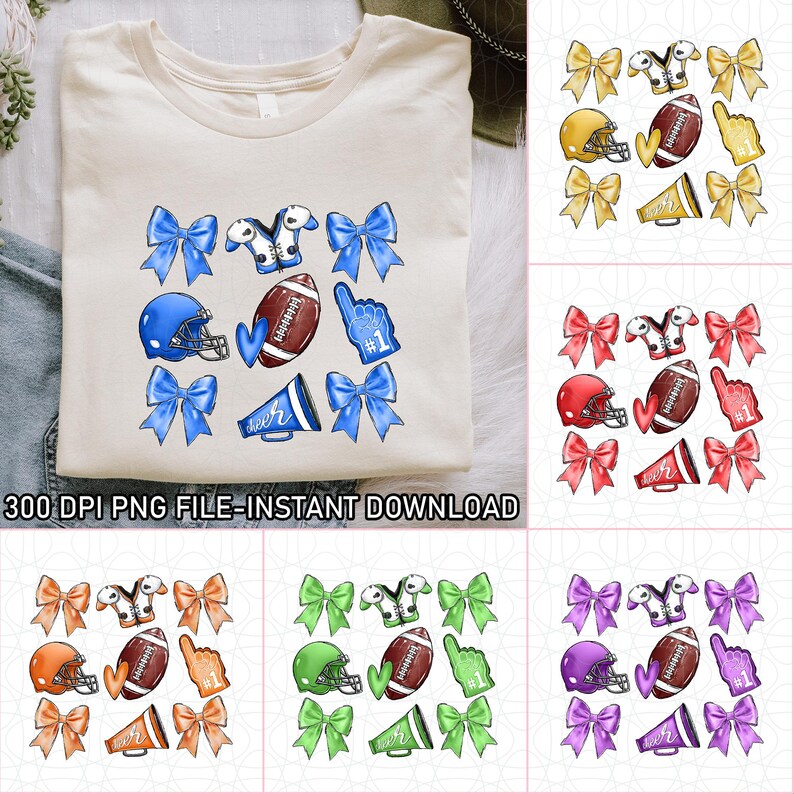 Sports Coquette Bow Png, Sports PNG Bundle, Football School Team Png ...