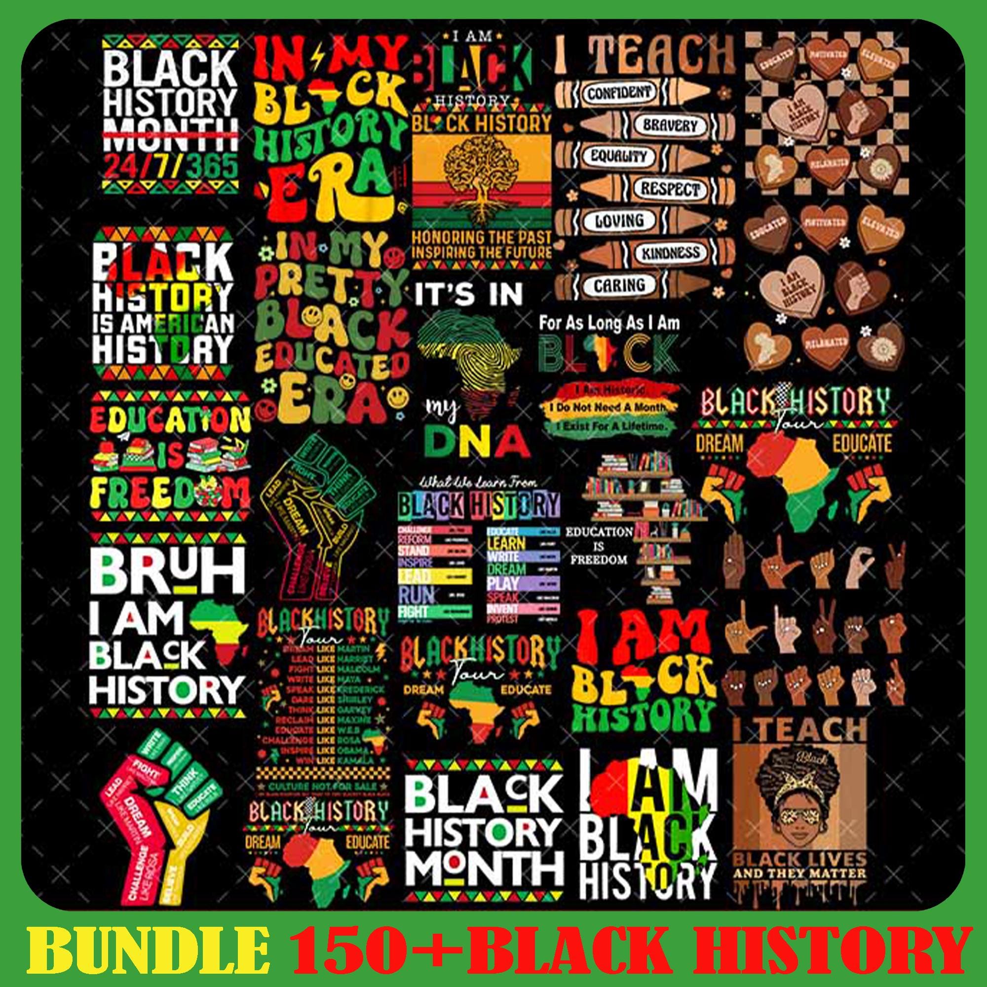 150+ Black History Month Png Bundle, Juneteenth Png Bundle, Black ...