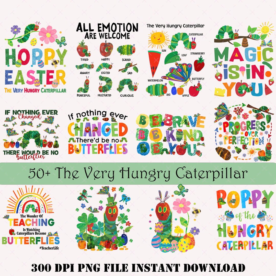 30 Hungry Caterpillar Bundle Png, Teacher Png, Back to School Png, Book ...