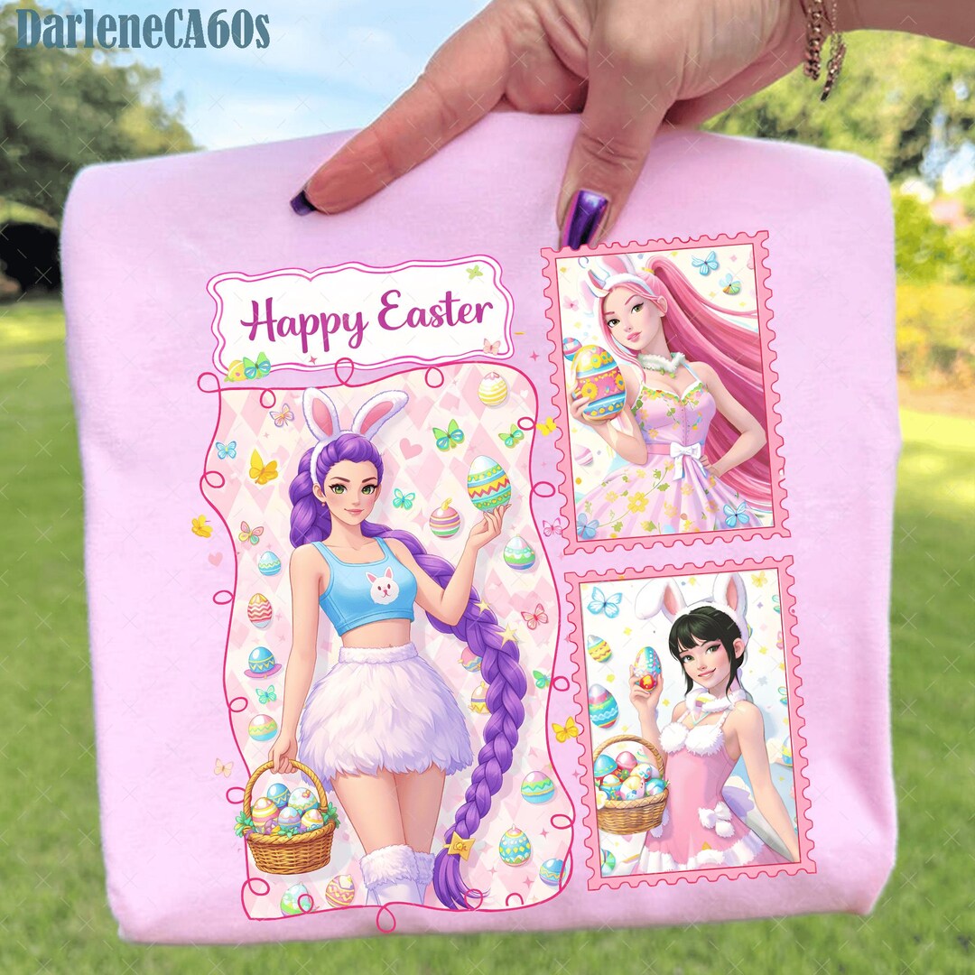 Kpop Demon Hunters Huntrix Easter PNG, Kpop Huntrix Easter Day PNG ...