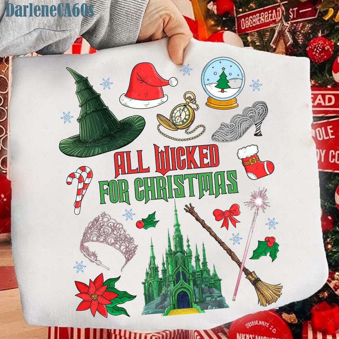 All Wicked for Christmas for Good Png, Wicked 2025 Png, Pink and Green ...