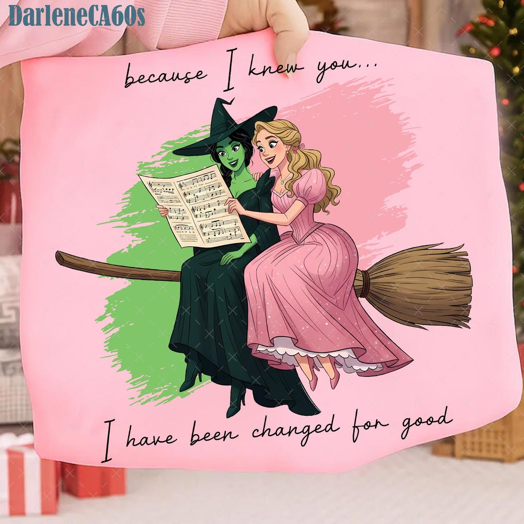 Wicked Pink and Green Png, Vintage Wicked Because I Knew You Png ...