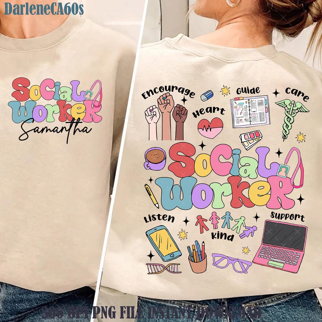 Personalization Social Worker Shirt, Social Worker Graduation Png ...