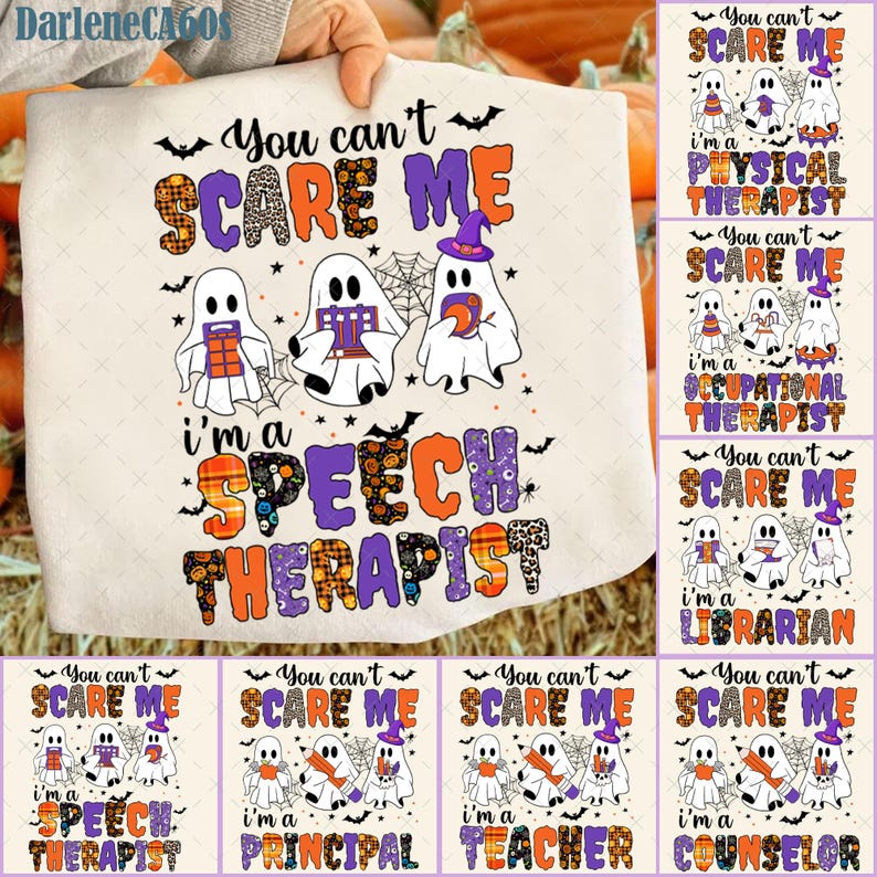 School Occupational Halloween Png Bundle, You Can't Scare Me I'm A ...
