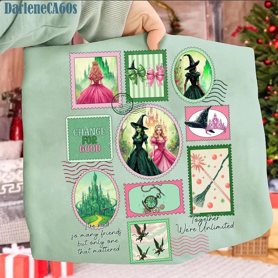 Wicked Changed for Good Stamps Png, Pink & Green Wizard Musical Png ...