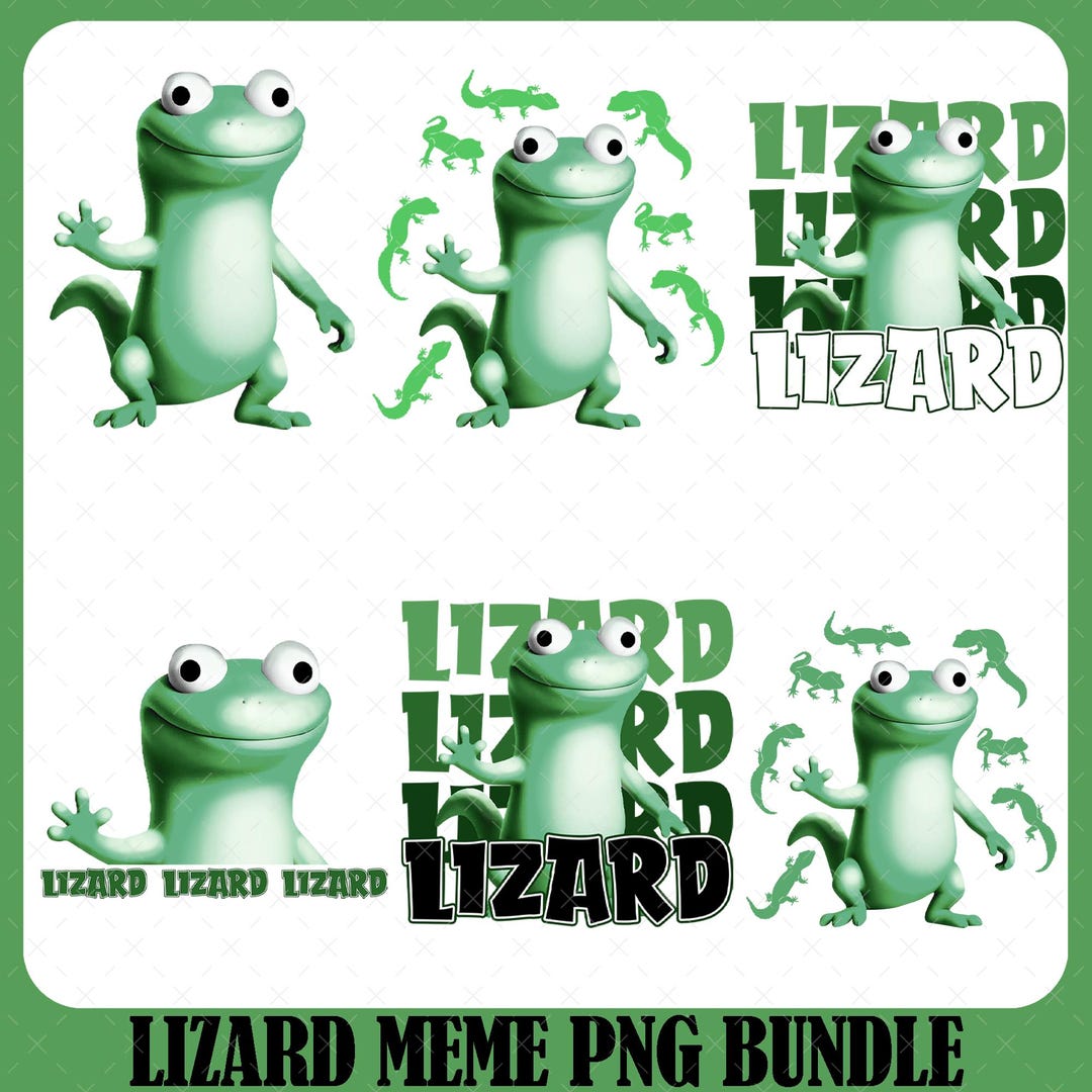 Lizard Lizard Lizard Meme Png Bundle, Tiktok Viral Meme Lizard Png ...