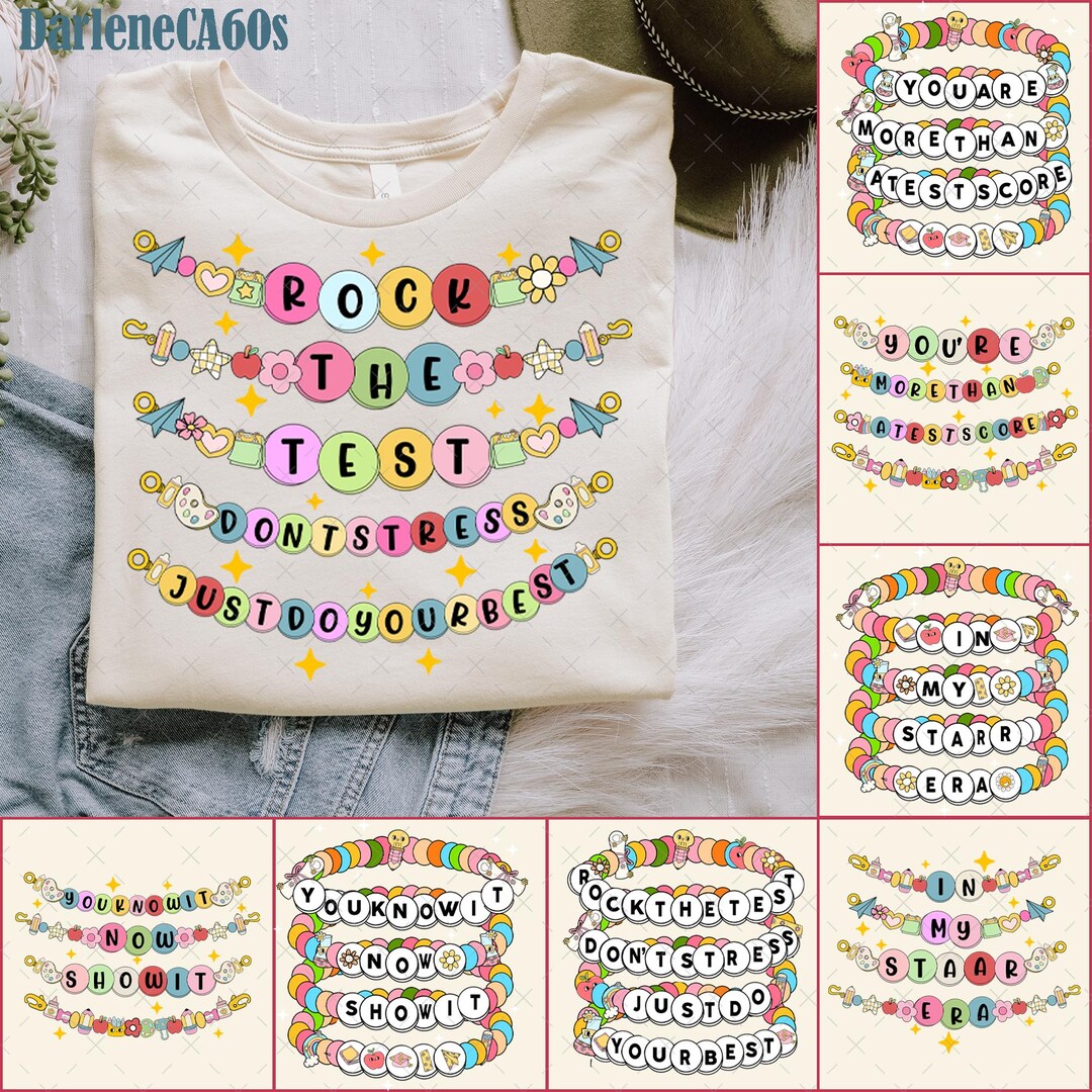 Little Girl in My Staar Era Bracelet PNG Bundle, Test Day Png, Testing ...