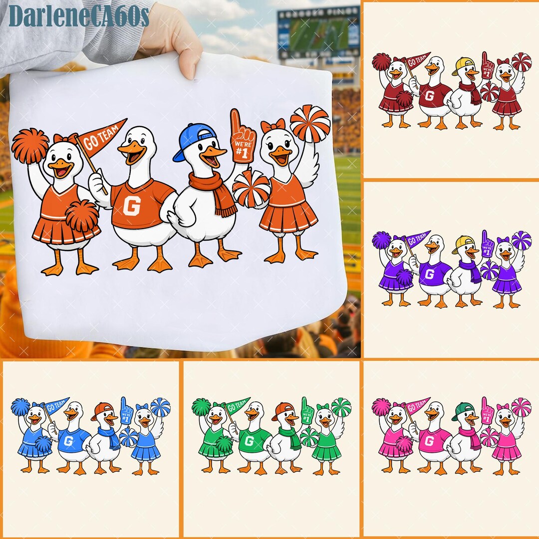 Funny Goose Football Png Bundle, Funny Sports Goose Png, Cheerleader ...