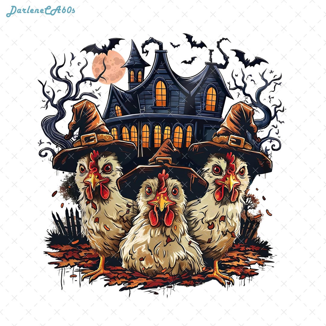 Halloween Chicken Png, Ghost Chickens Png, Halloween Png, Spooky Farm ...