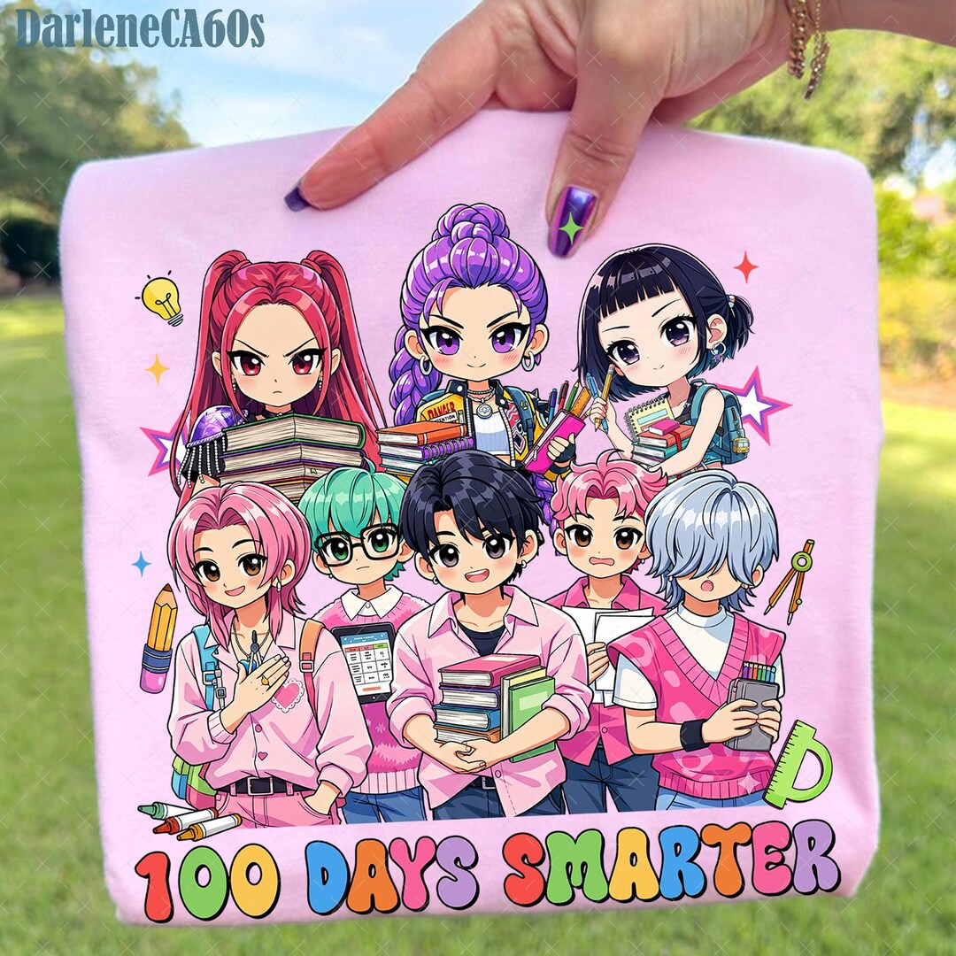 5 Files 100 Days Smarter K-pop Png, 100 Days of School Png, 100 Days Demon Hunters Png, Saja ...