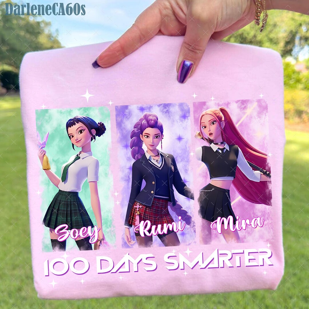 100 Days Smarter K-pop PNG, Cute 100th Day of School Cartoon Idol Girls ...