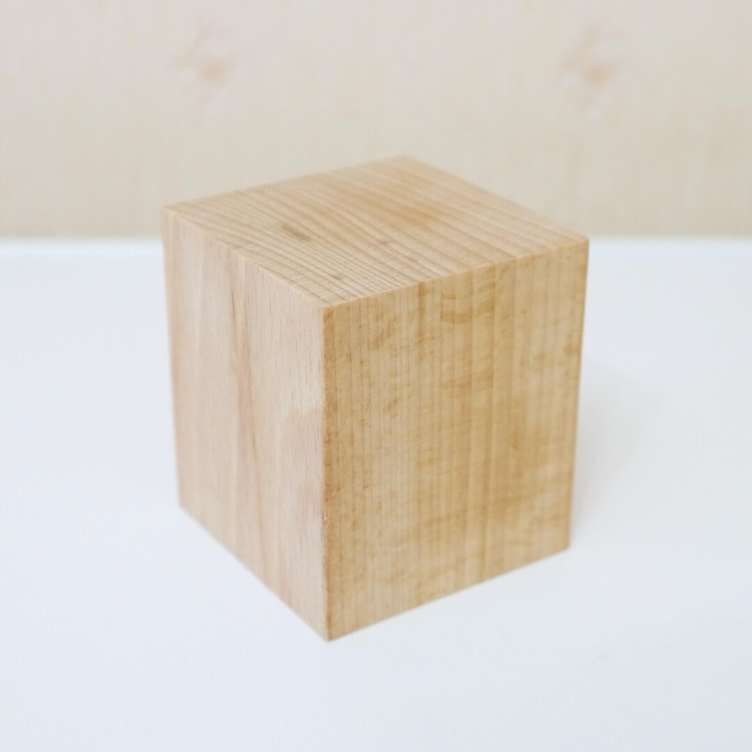 Solid Beech Wood Square Display Plinth 53 X 53 X 60mm High. Suitable ...