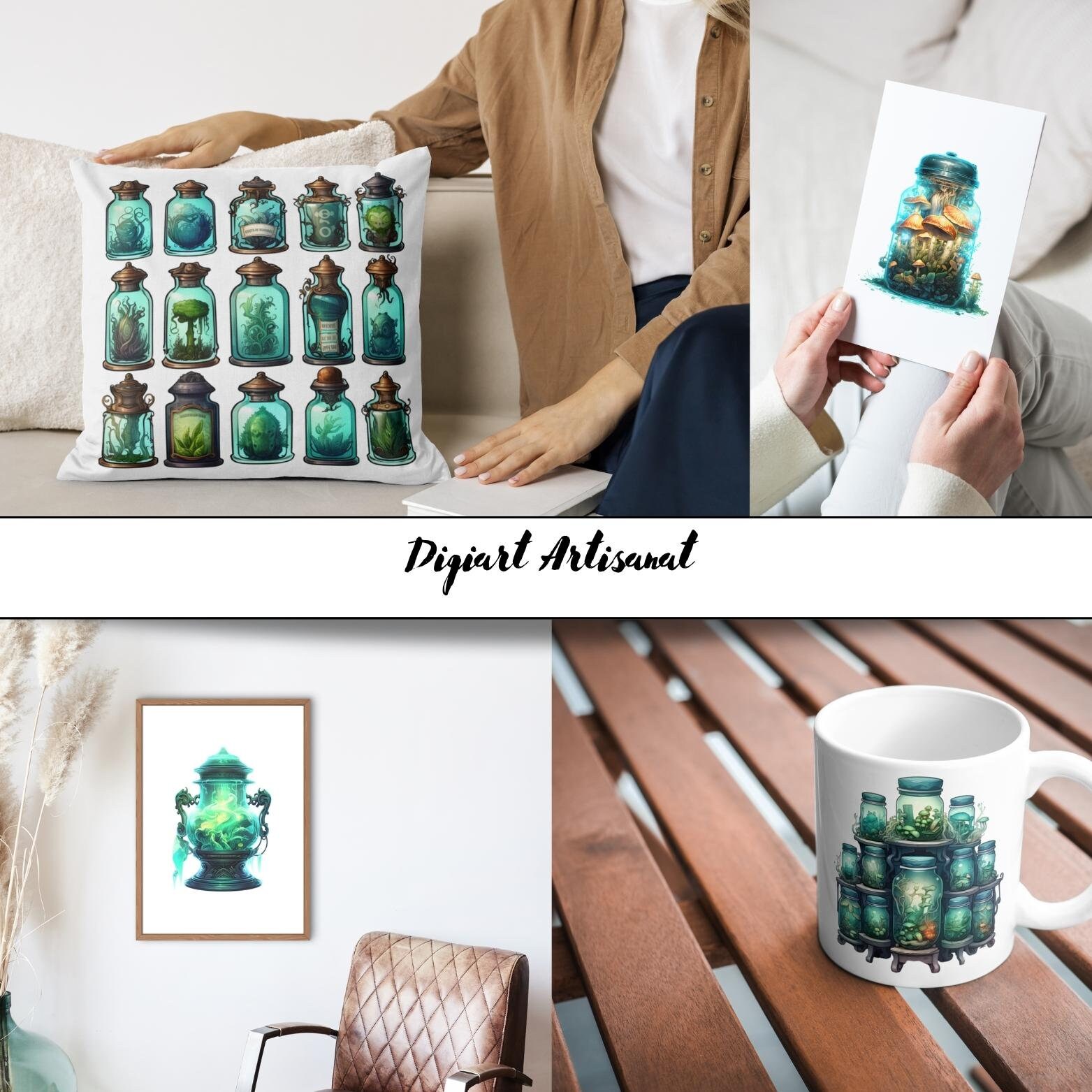 Clipart of Apothecary Jars and Potions, PNG Jar and Potion ...