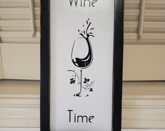 Time for Wine Sign Time for Wine Vintage Style Sign Time for Wine Decor ...