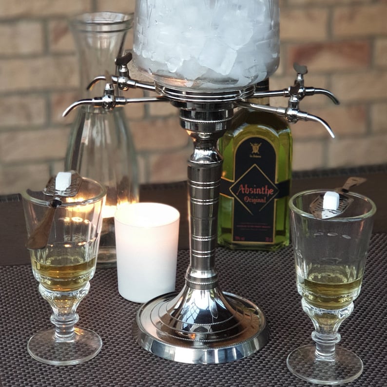 Handmade Belle Epoque Absinthe Fountain: Chrome Plated Brass, 4 Spout ...