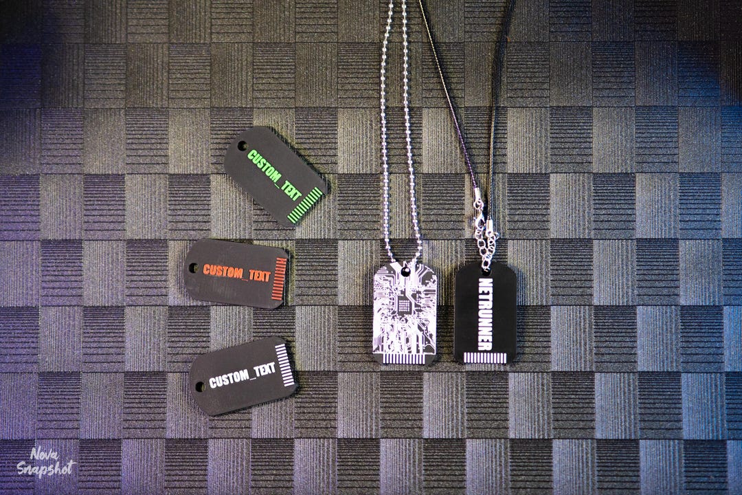 Personalized Cyberpunk NFC Dog Tag Keychain – Custom Text, Programmable ...