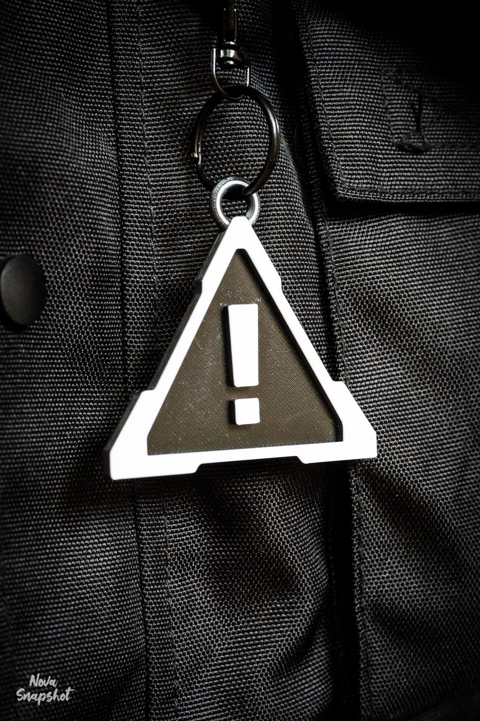 Cyberpunk Techwear Style Warning Symbol Keychain Futuristic Caution ...