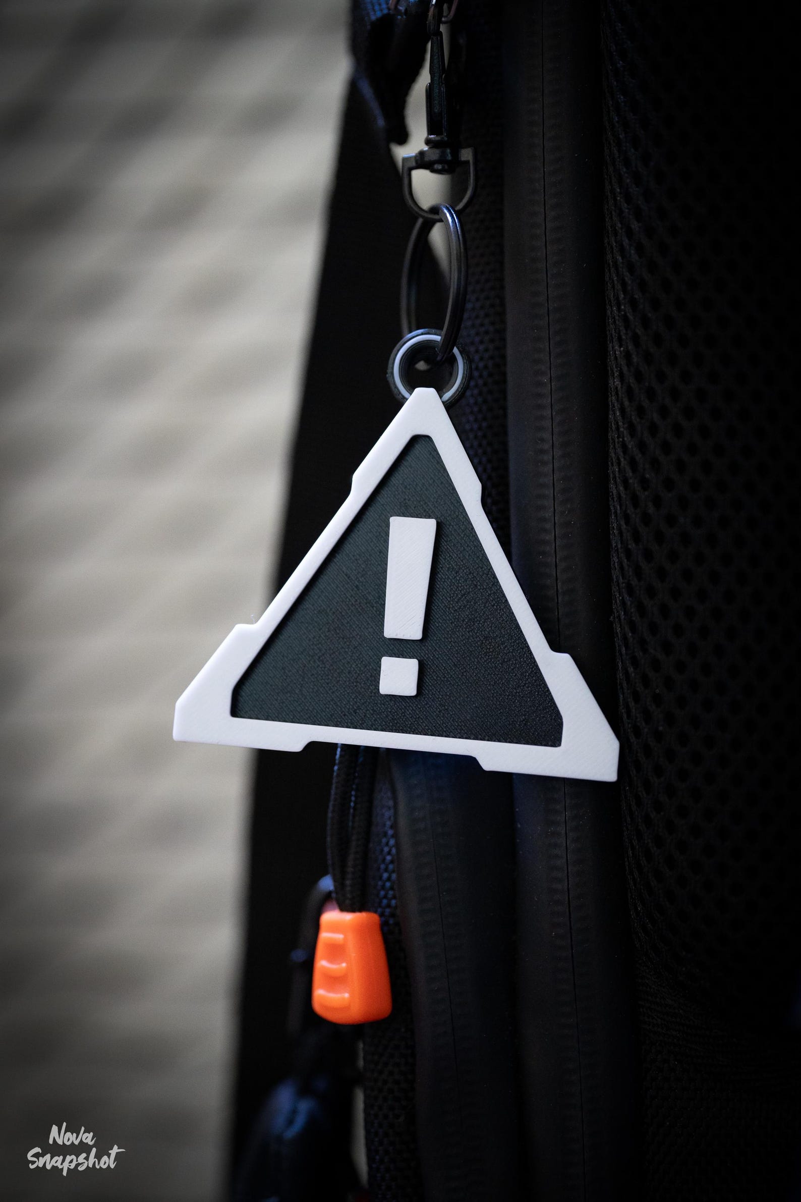 Cyberpunk Techwear Style Warning Symbol Keychain Futuristic Caution ...