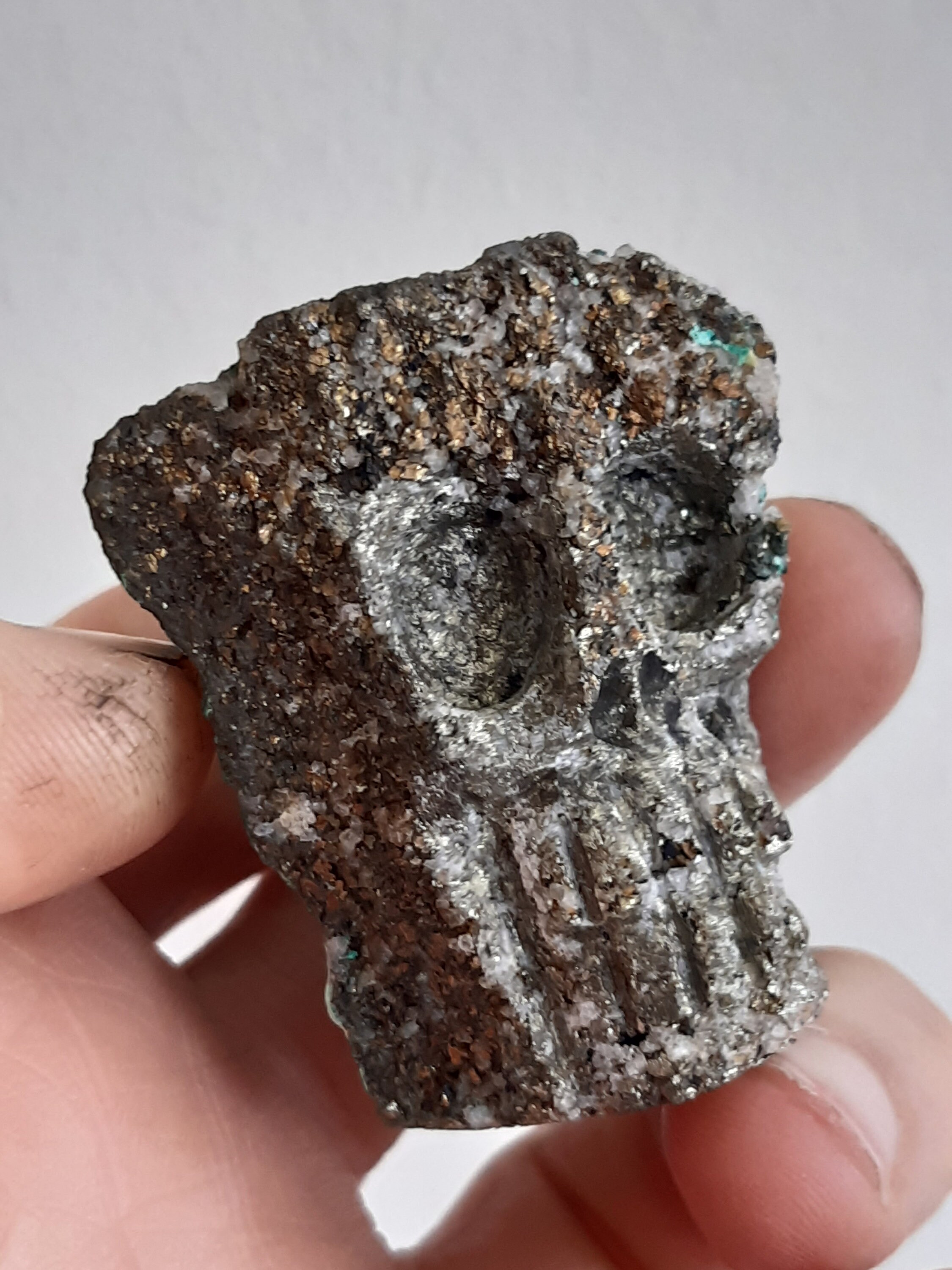 Crystal Skull Bornite Peacock Ore Shamanic Healing Art Sculpture, Altar ...