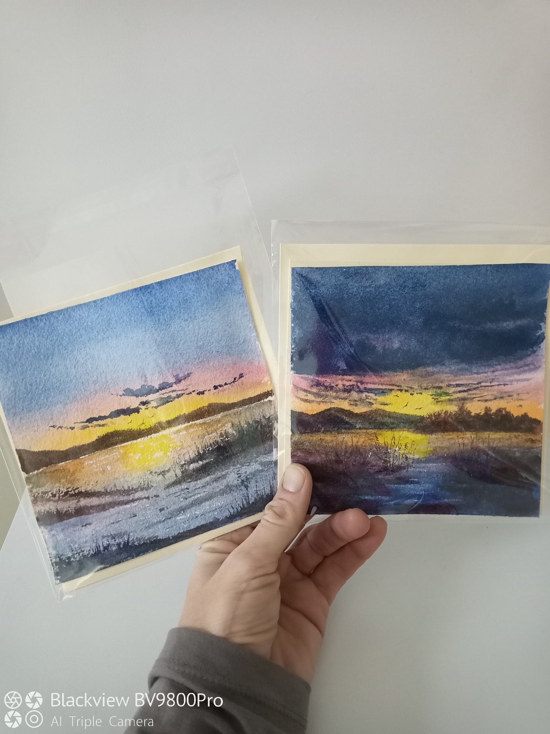 Original Water Color, Small Landscape Painting, With Card and Envelope ...