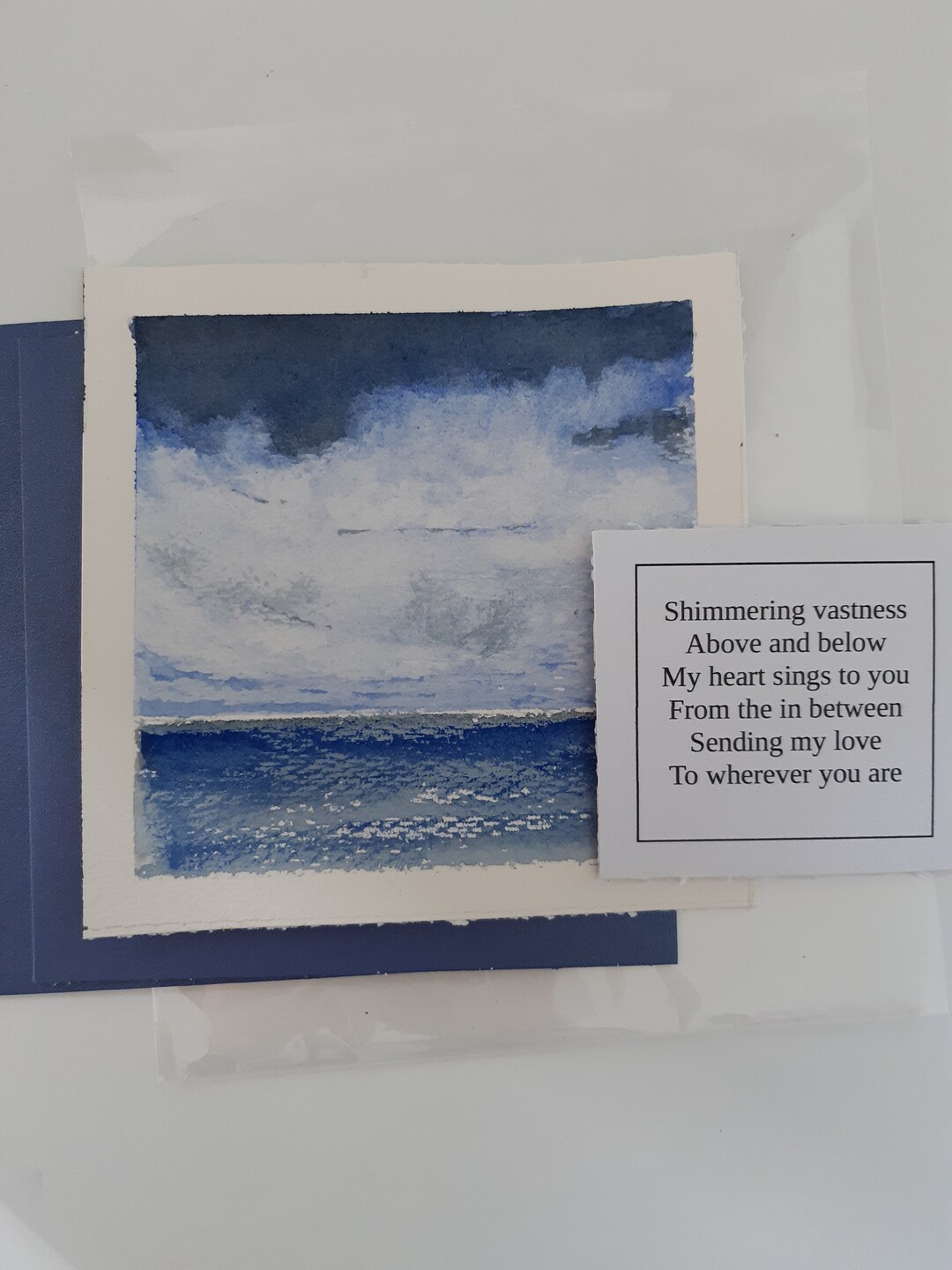 Original Ocean Impression Water Color Painting, With Blanco Card ...