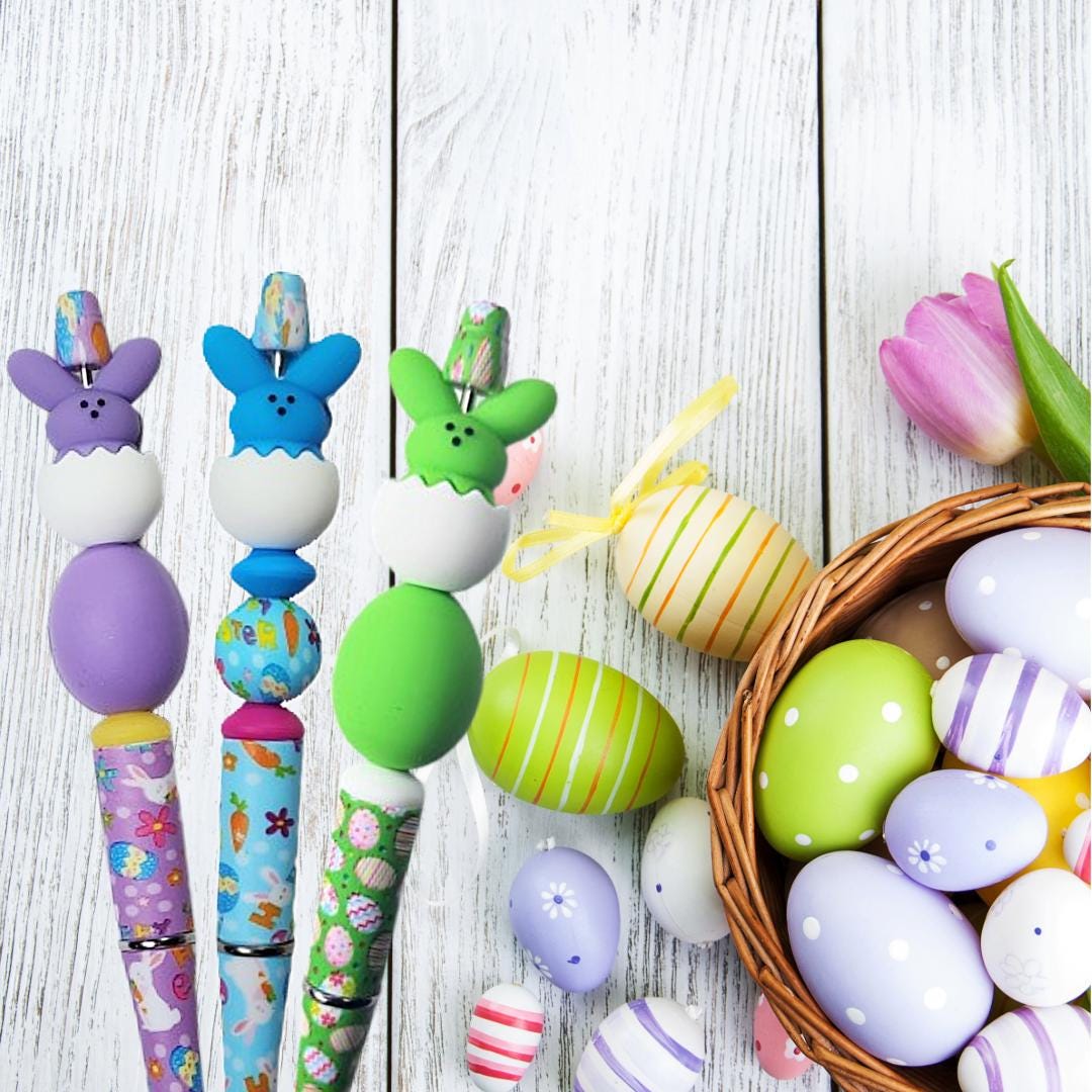3D Easter Bunny Beaded Pens, Cute Bunny Pens, Easter Basket Gift - Etsy