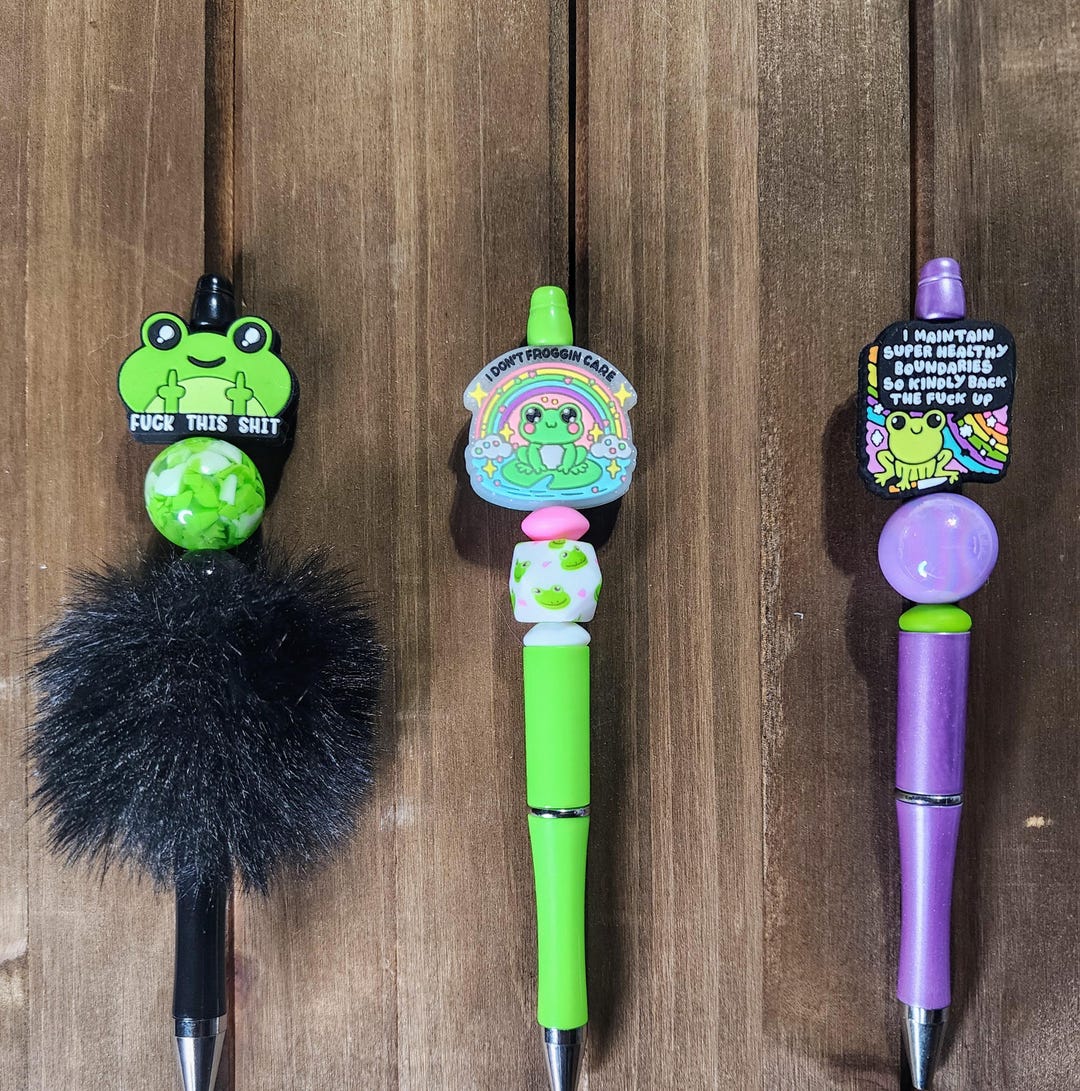 2L Funny Frog Beaded Pens, Sarcastic Quote Frog Pens, Funny Pen, Adult ...