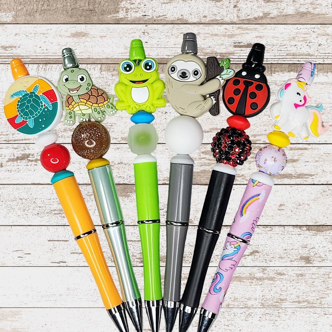 2G Cute Animal Beaded Pens, Turtle Beaded Pen, Sloth Beaded Pen, Frog ...