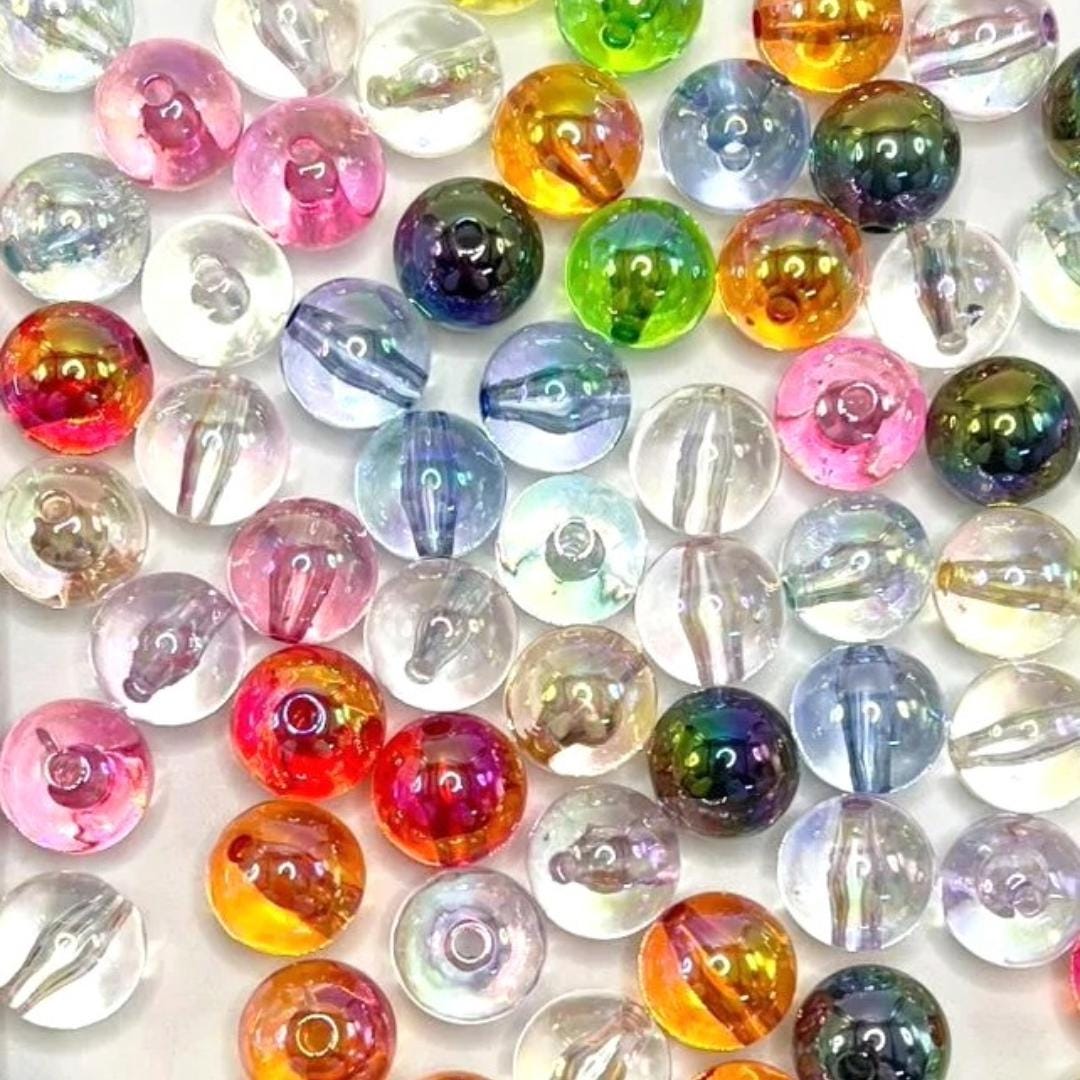 16mm Transparent Beads Random Color Mix 10 Pack, Mixed Color Acrylic ...