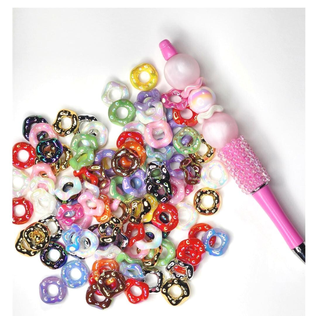 16mm Shiny Wavy Spacers Random Color 20 Pack, Mix Color Spacer Beads ...