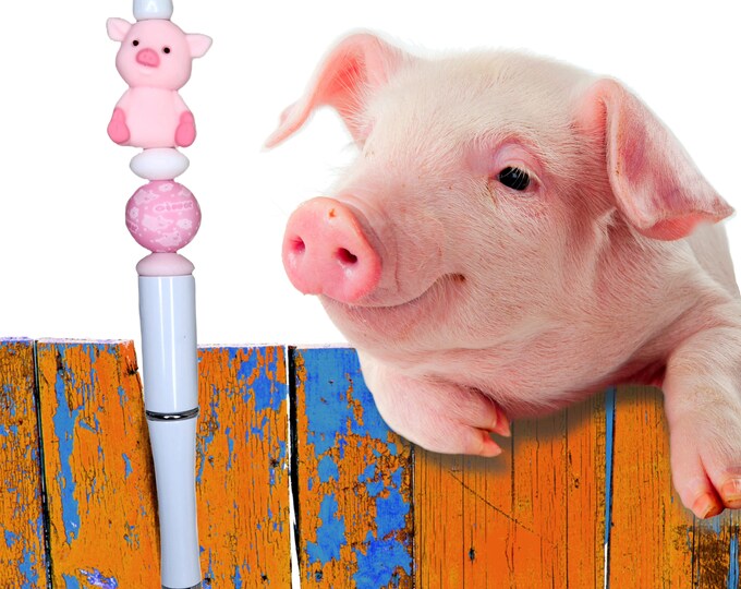 3D Beaded Pig Pen, 3D Beaded Pen, Cute Beaded Pig Pen, Party Favor ...