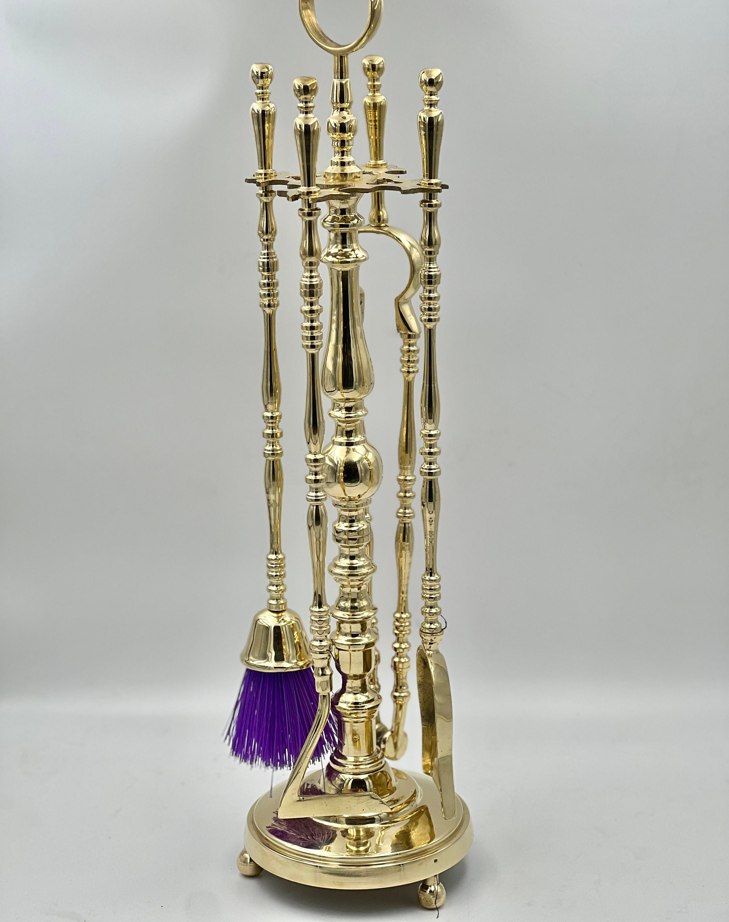 Antique Brass Fire Tools Solid Brass Tool Set - Etsy