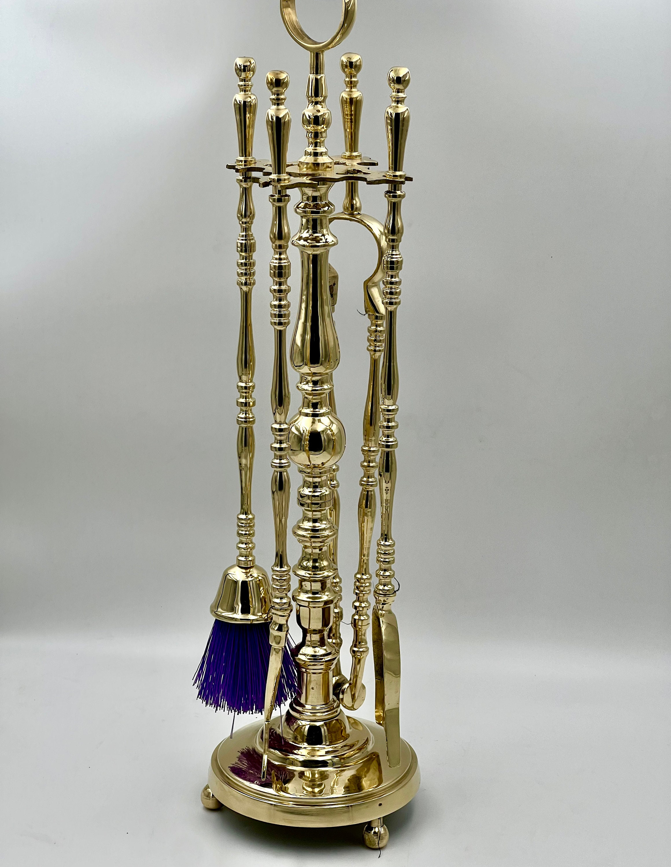 Antique Brass Fire Tools Solid Brass Tool Set - Etsy